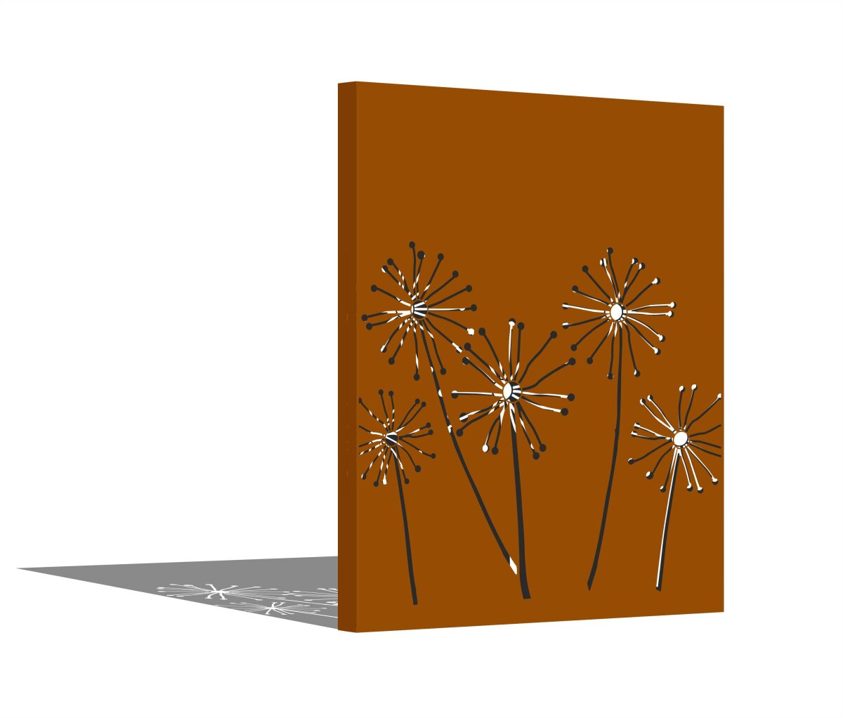 PARAS DUO Pusteblume Sichtschutzwand Cortenstahl 140x180 cm, 1.466,08